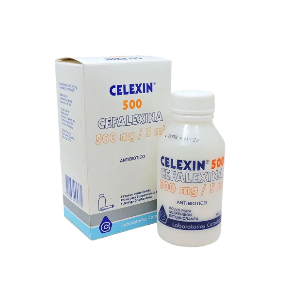 Celexin 250 Cefalexina 500 mg/5 mL Frasco 100ml